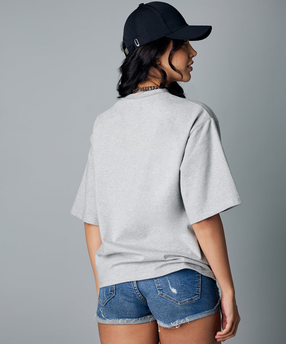 Oversize Gray Marl Positive Tshirt – Zigzag
