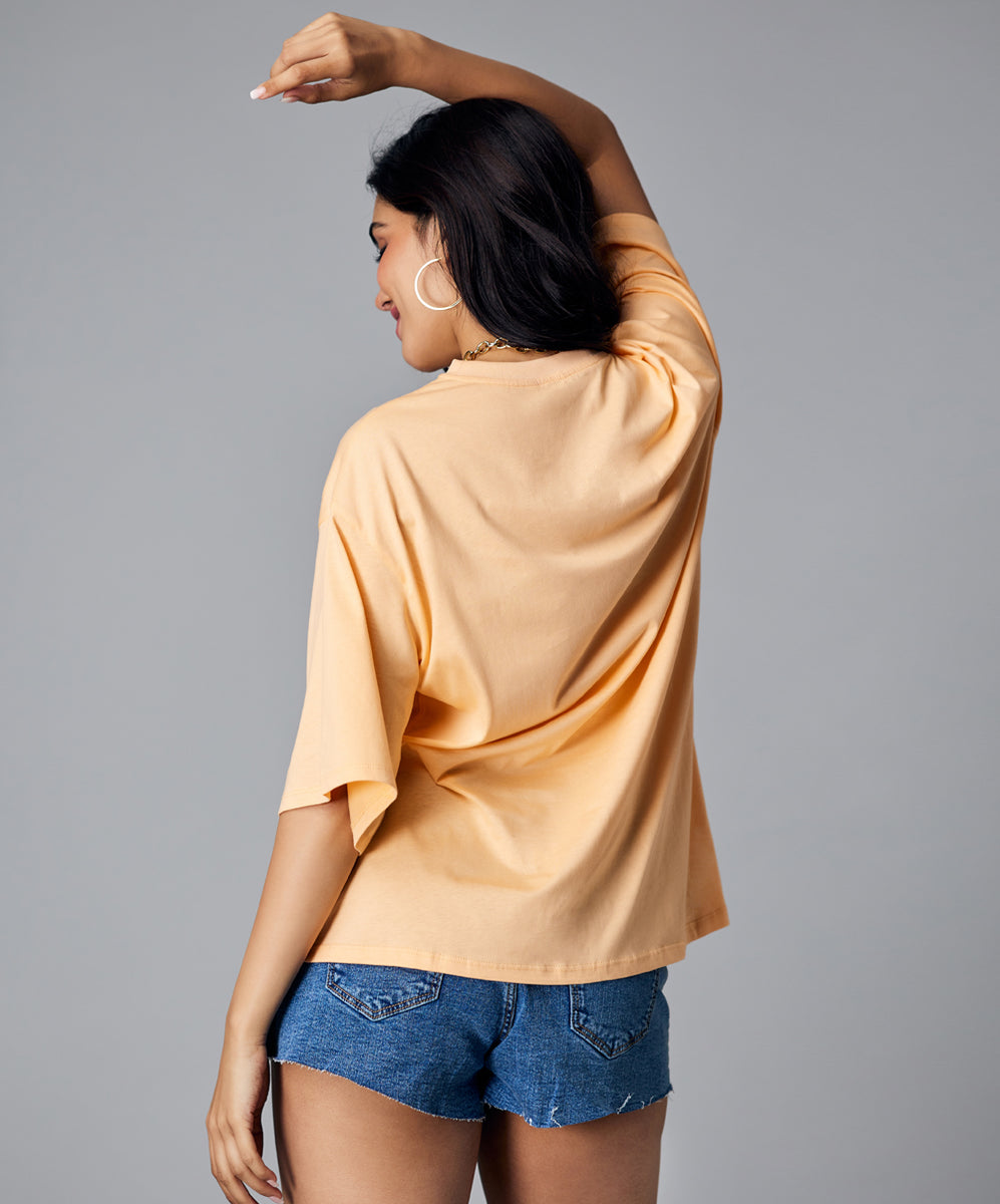 Oversize Orange Peace Love Hope Tshirt – Zigzag