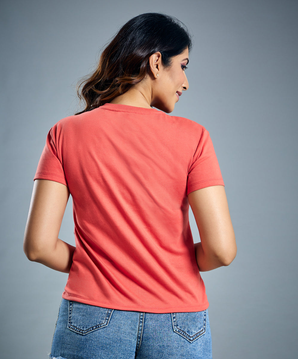 Basic Crew Neck Orange Tshirt – Zigzag