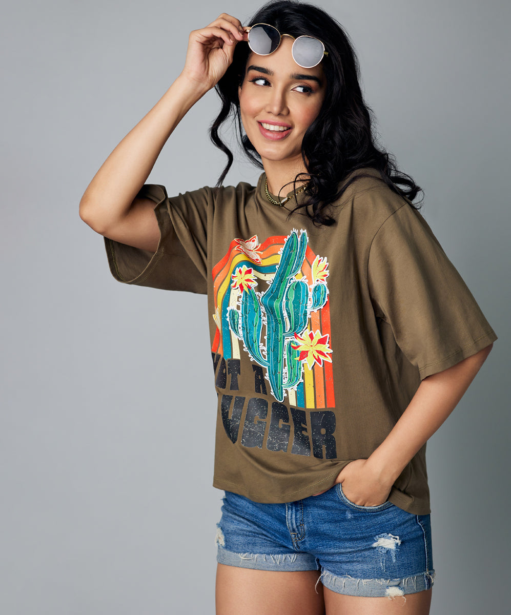 Oversize Khaki Tshirt – Zigzag