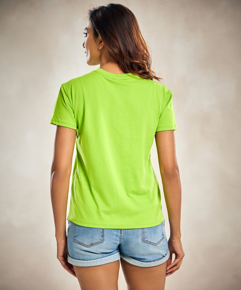 Electric Green Crew Neck T Shirt – Zigzag