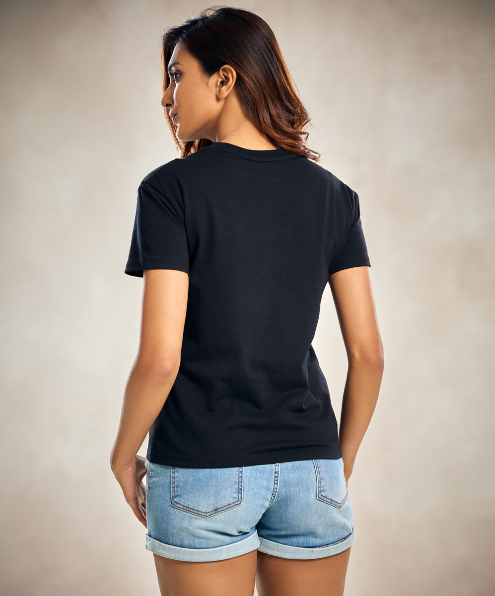 Black Basic Crew Neck Tshirt – Zigzag