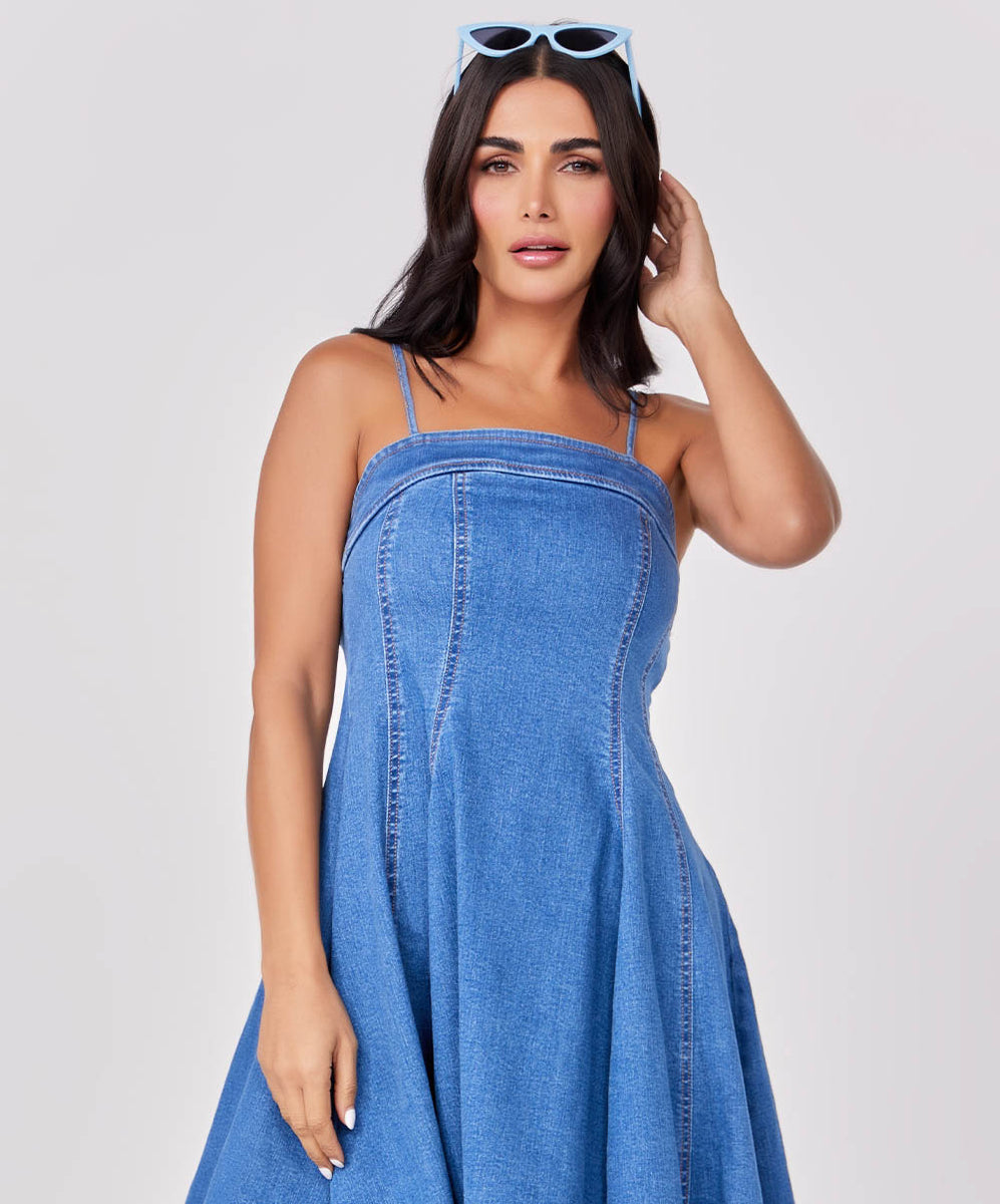 Denim Dress – Zigzag