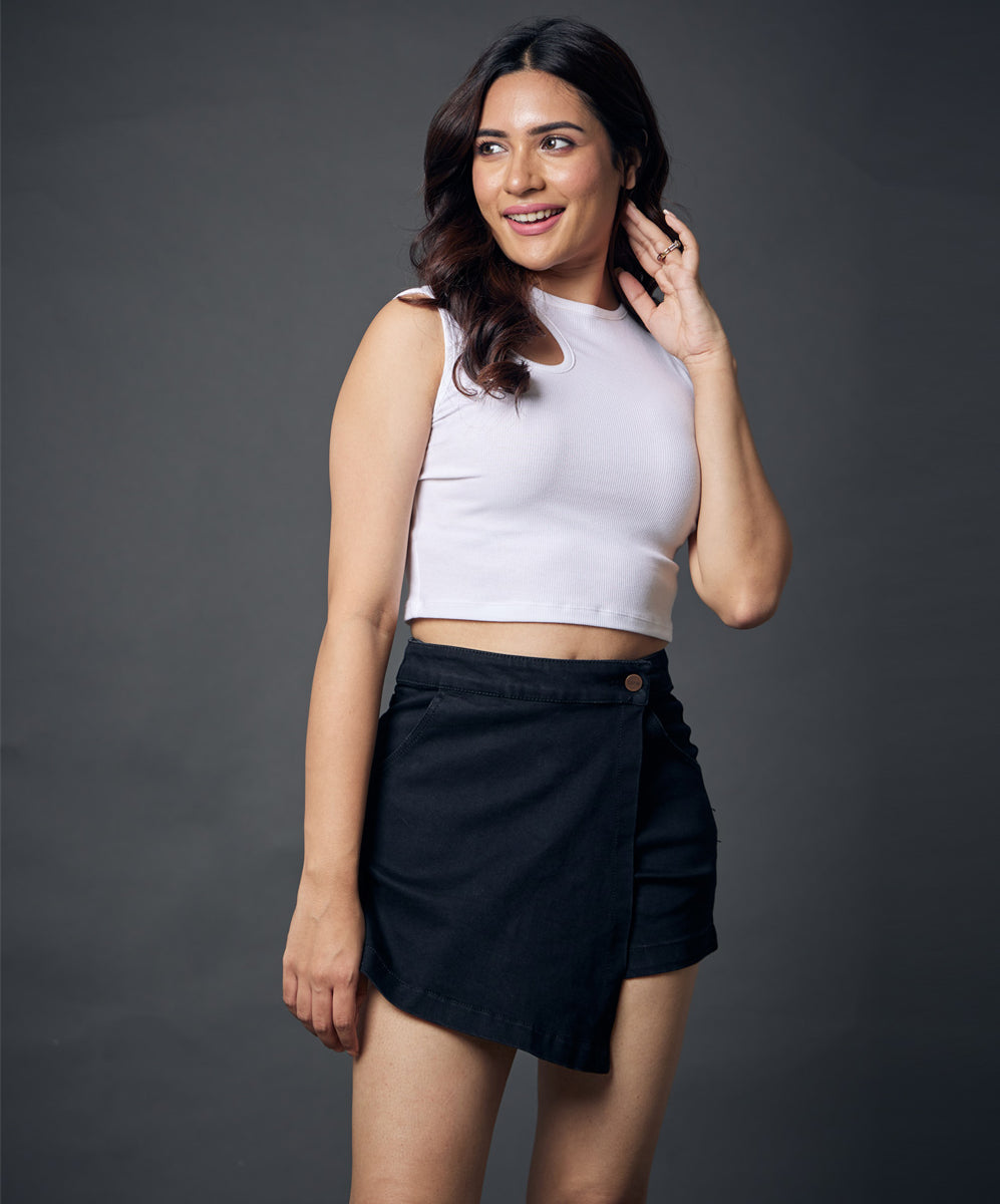 Black Denim Skort – Zigzag