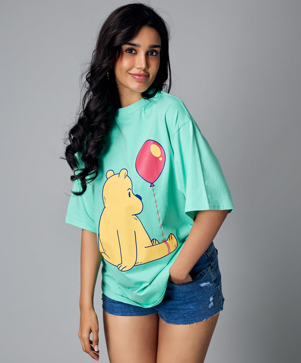 Oversize Light Green Bear Tshirt – Zigzag
