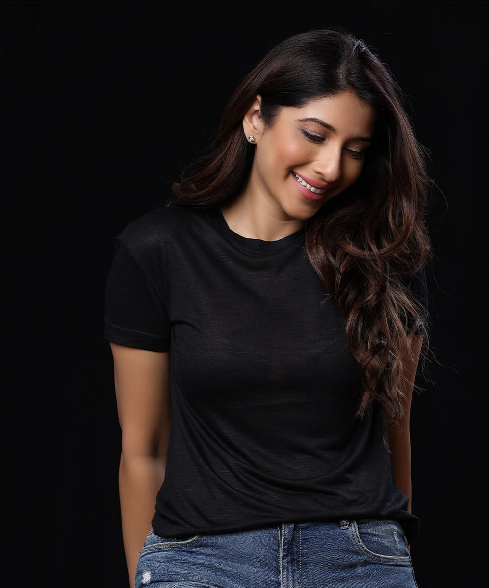 Basic Crew Neck Black T-Shirt – Zigzag