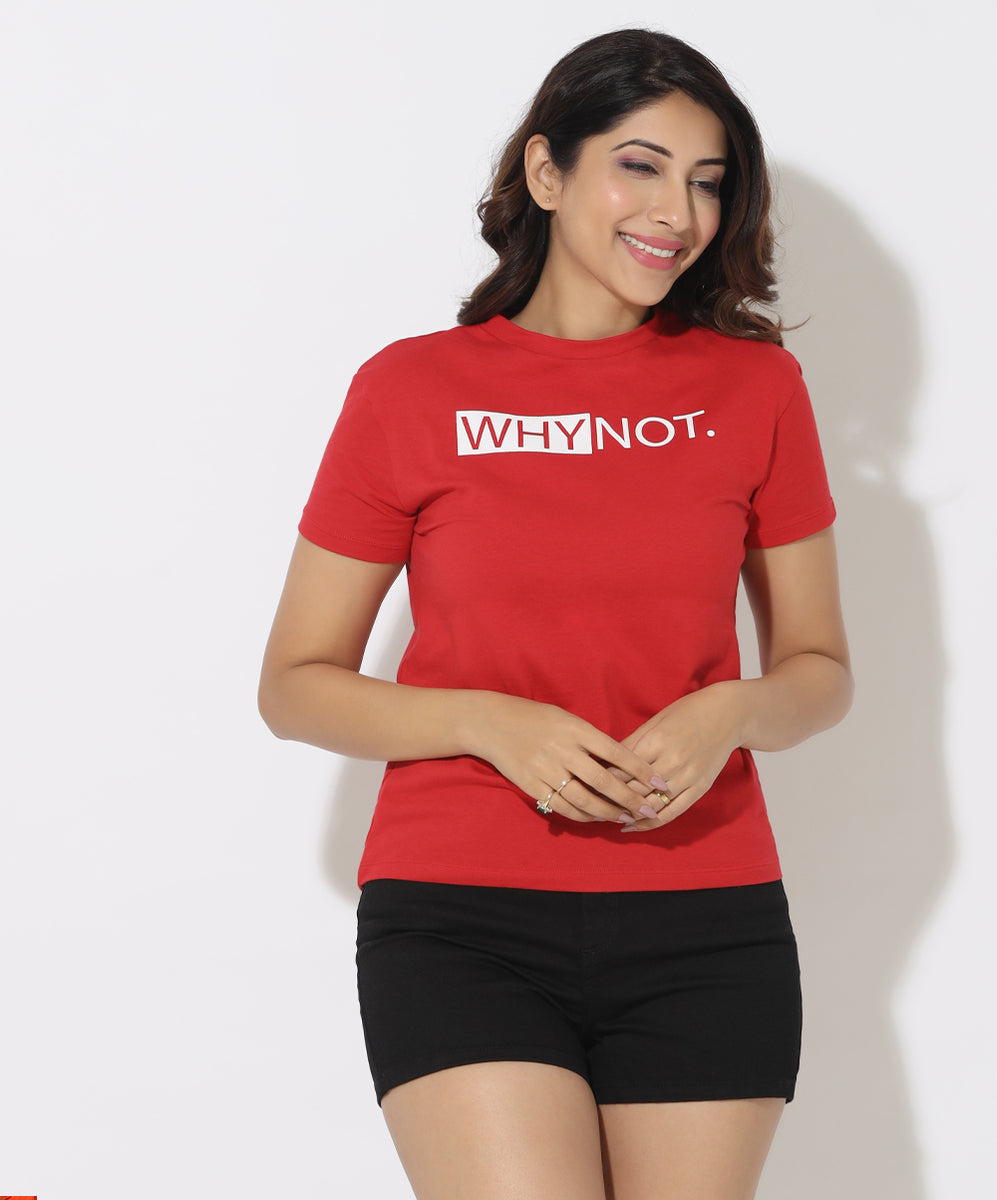 Why Not Red Basic Crew Neck Tshirt – Zigzag