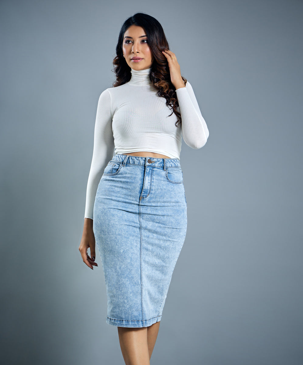 Bodycon Denim Skirt – Zigzag