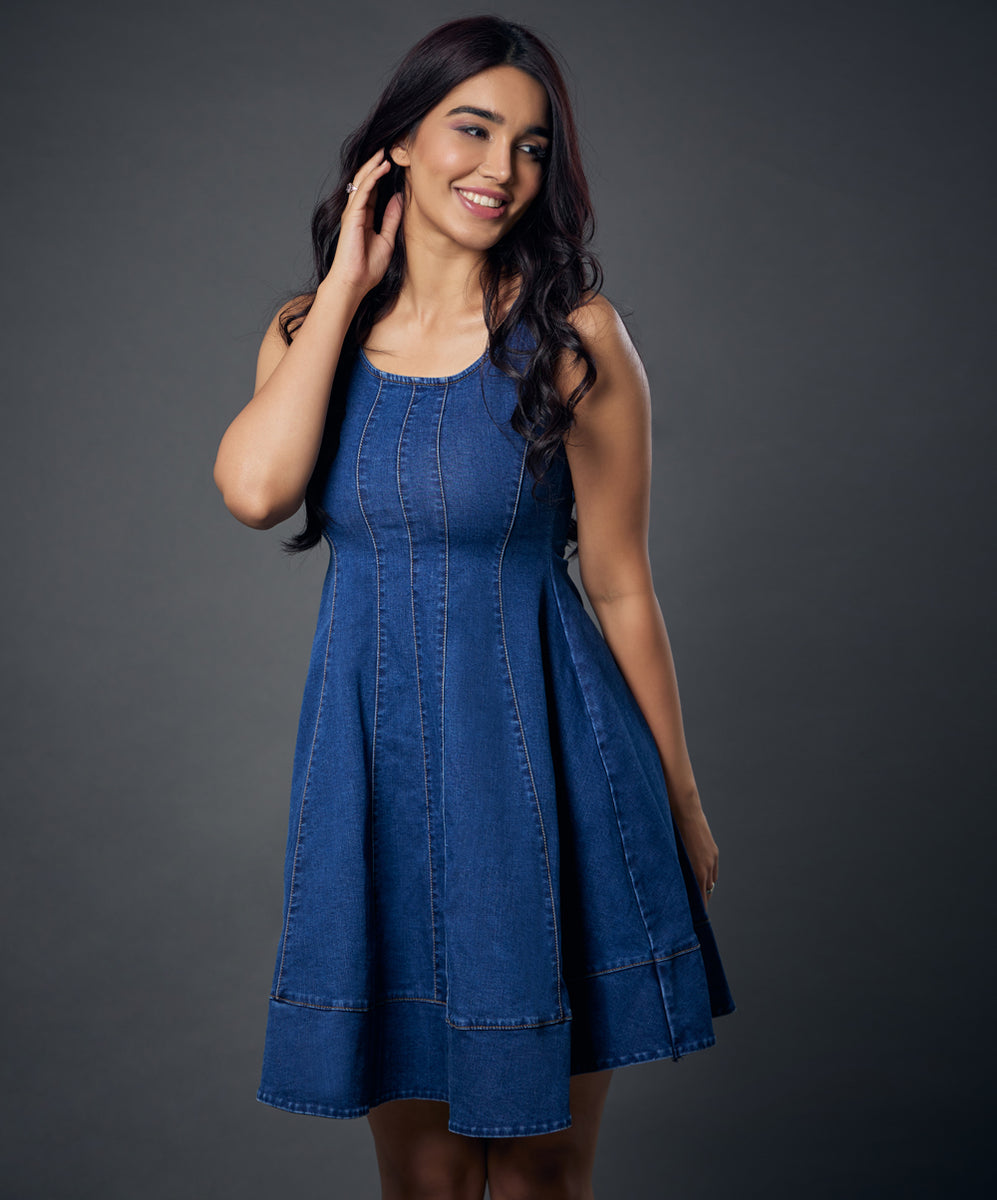 Waistless Panel Denim Princessline Dress – Zigzag