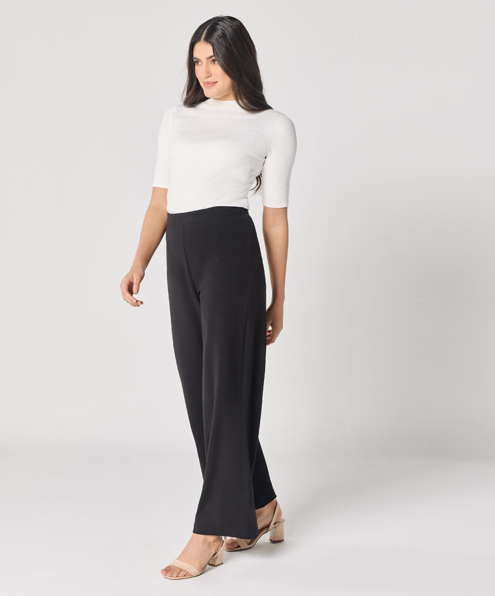 Black Flared Formal Pant – Zigzag