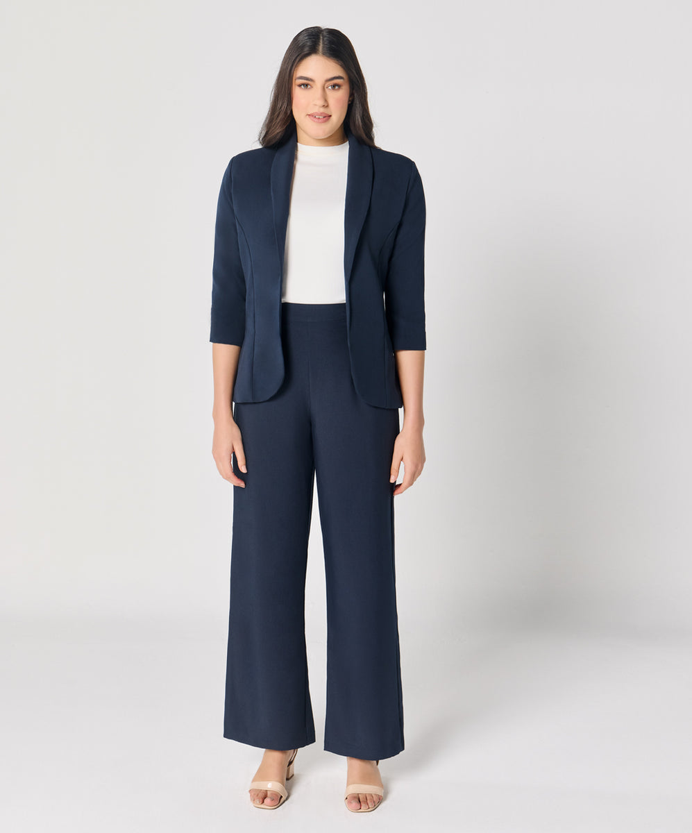 Blue Flared Formal Pant – Zigzag