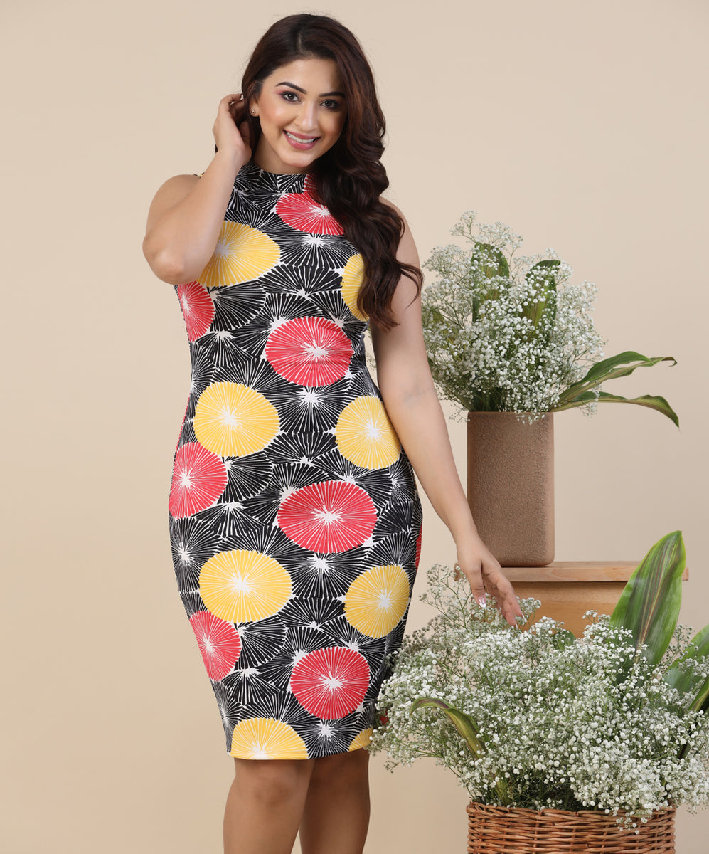 Floral Bodycon Printed Dress – Zigzag