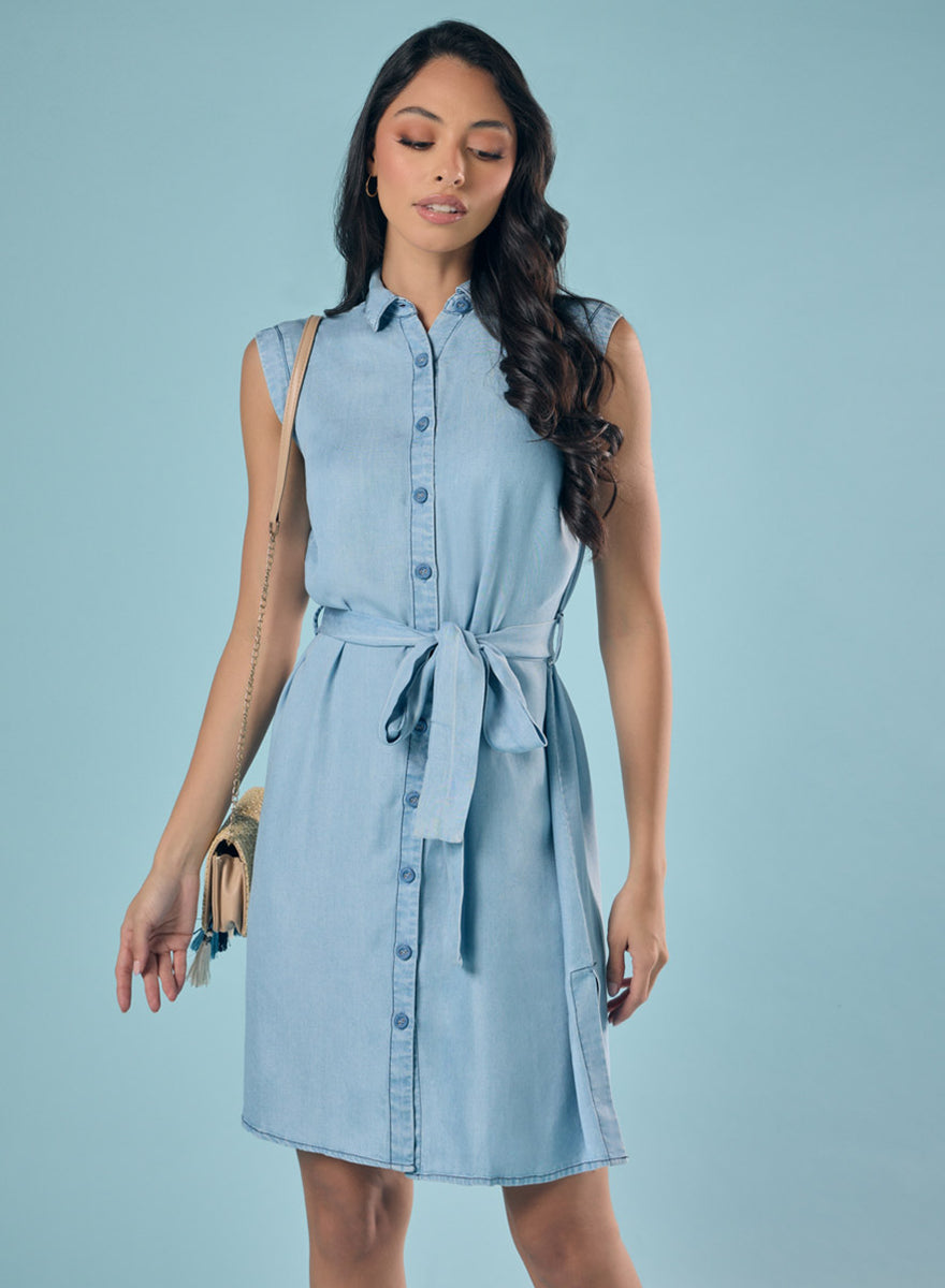 Tencel Side Slit Shirt Dress – Zigzag