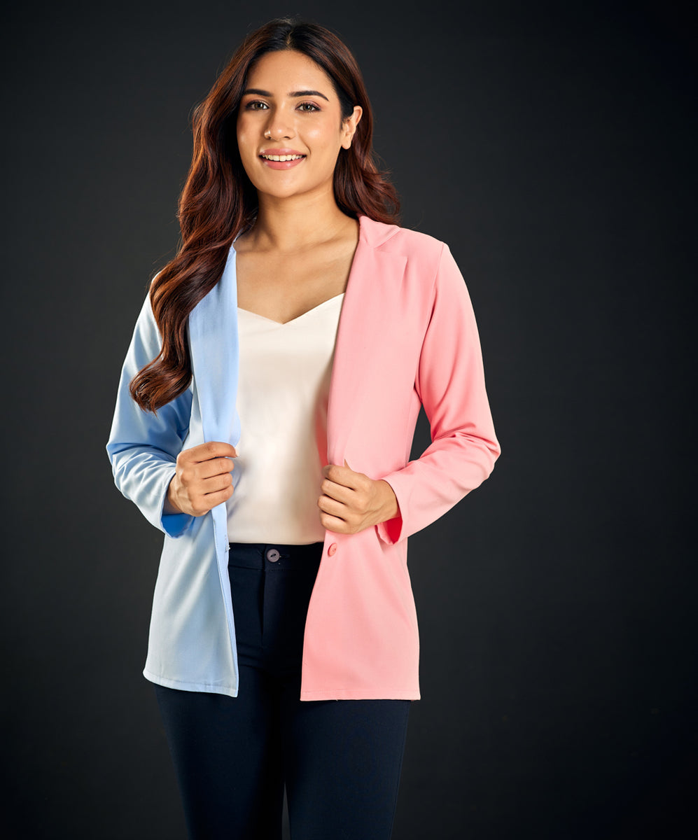 Two Tone Oversized Blazer – Zigzag