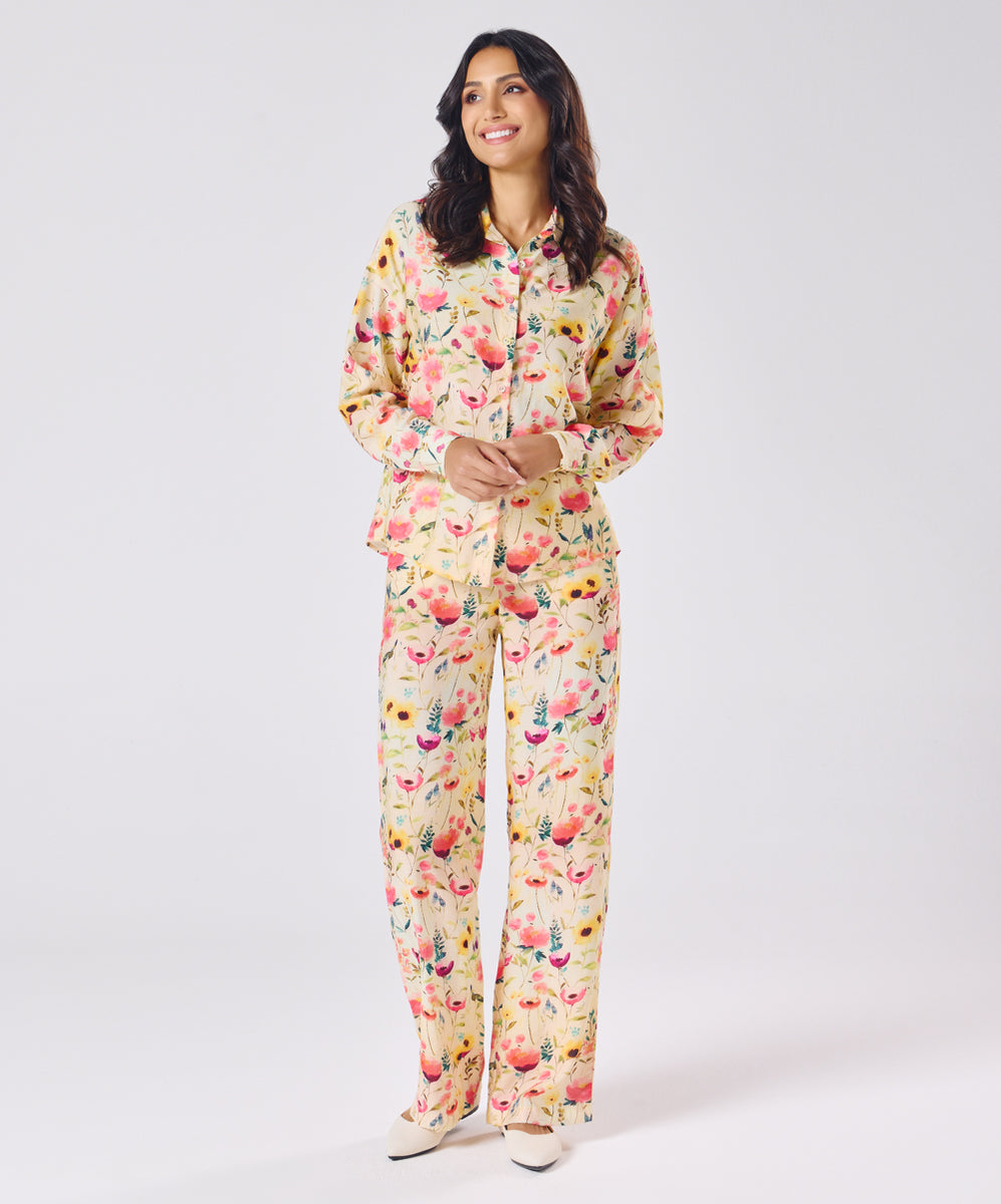 Floral Printed Cord Set- Pant – Zigzag
