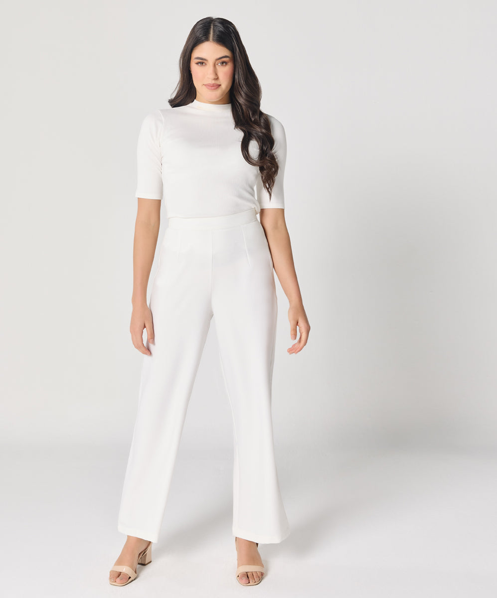 White Flared Formal Pant – Zigzag