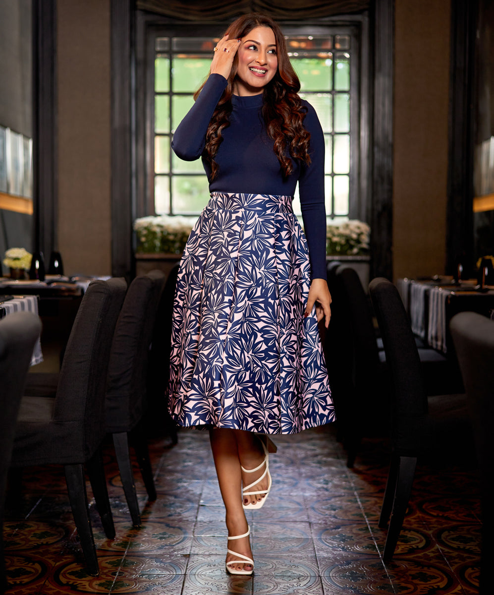 Two Tone Long Sleeve Dress – Zigzag