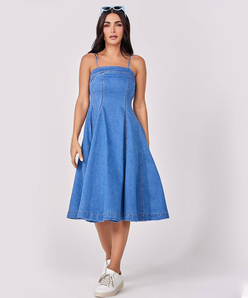 Denim Dress – Zigzag