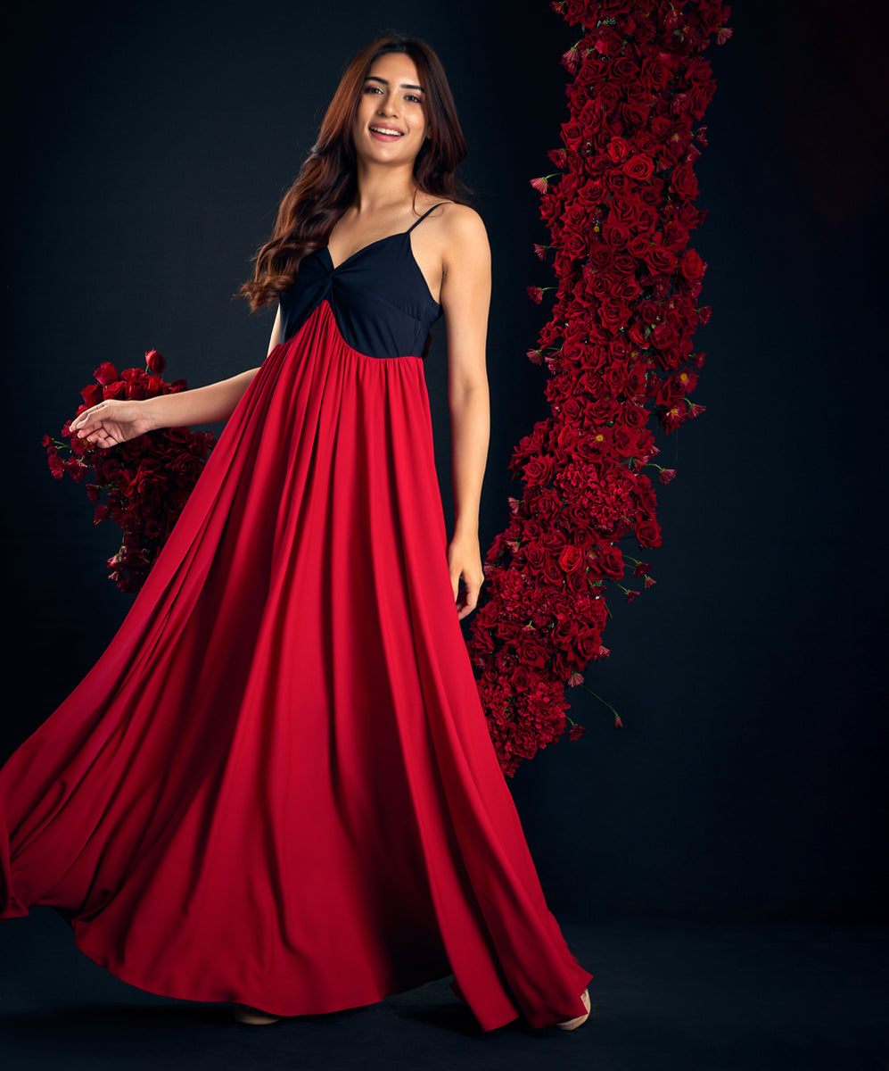 Two Tone Chiffon Tube Maxi – Zigzag