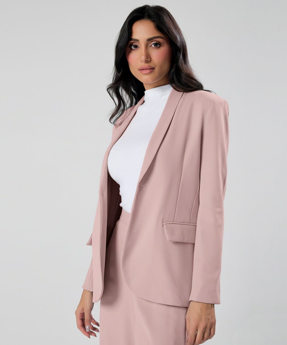 Oversized Dull Pink Colour Blazer – Zigzag