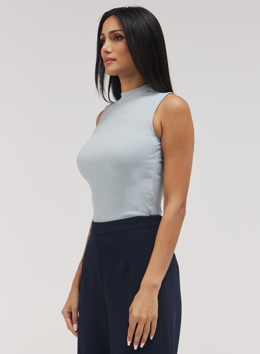 Rib Skinny Top - Pale Blue – Zigzag