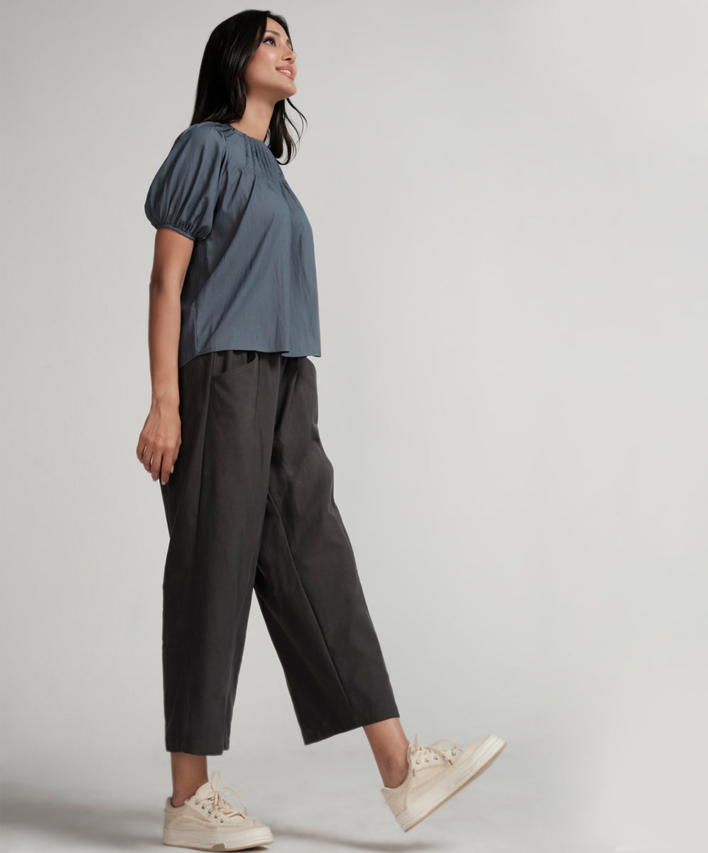 Grey Side Pocket Elasticated Waist Pant – Zigzag