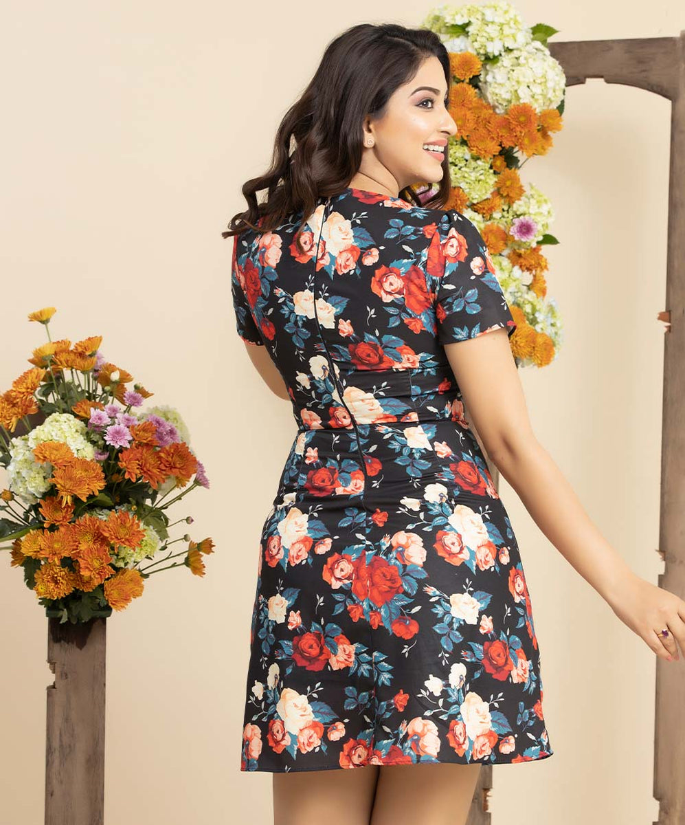 Floral Mini Notebook Dress – Zigzag